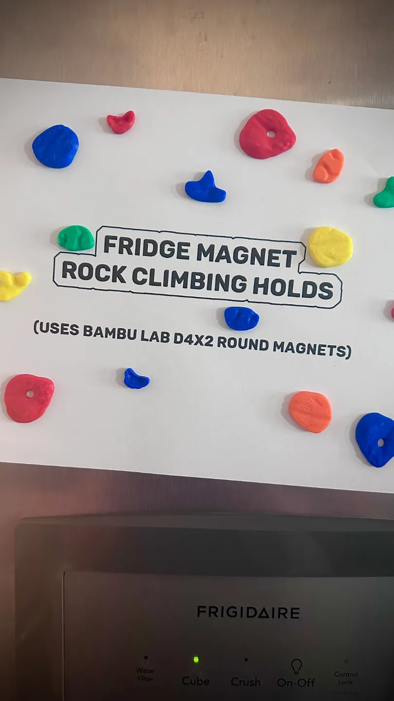 Fridge Magnet Rock Climbing Holds - Free 3D Print Model - MakerWorld