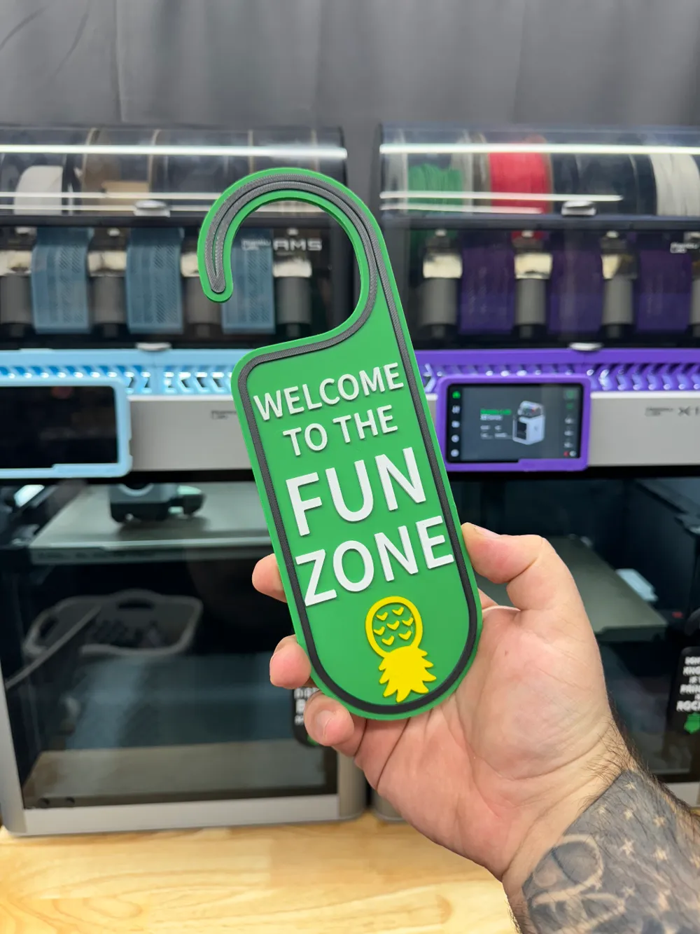 Welcome To The Fun Zone Door Hanger by Bearded Dad Designz - MakerWorld