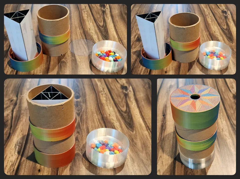Spooleidoscope- w/Recycled Spools & Filament Poop - Free 3D Print Model ...