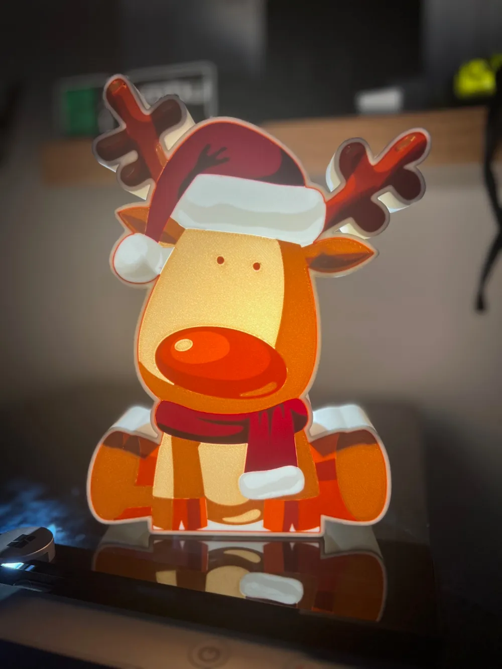 Cute Reindeer LED Lightbox by glenngri - MakerWorld