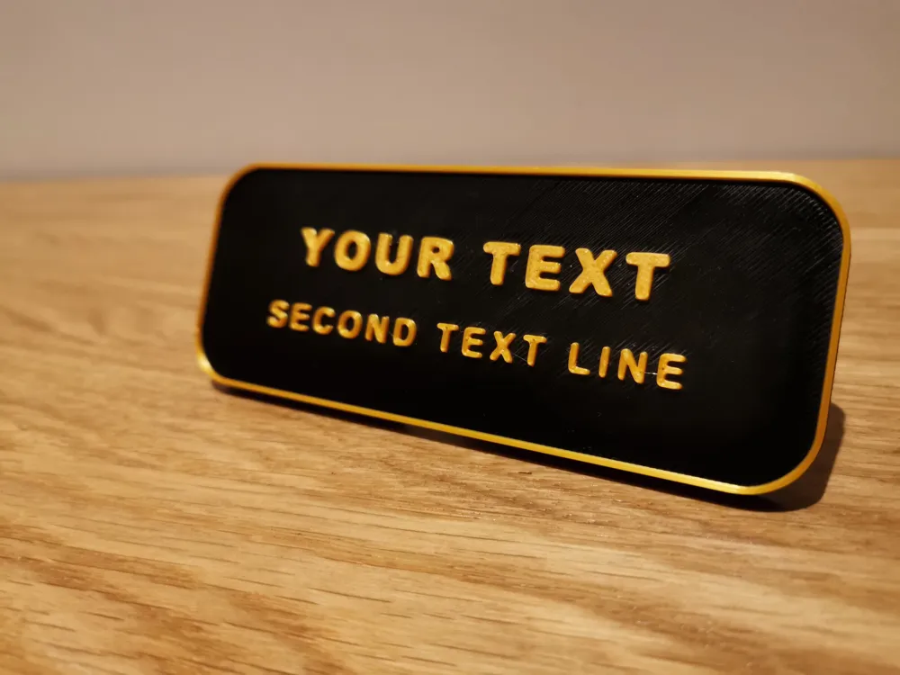 Customizable nameplate with raised text - Free 3D Print Model - MakerWorld