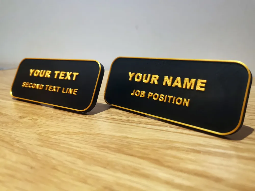 Customizable nameplate with raised text by Kal3Do MakerWorld: Download ...