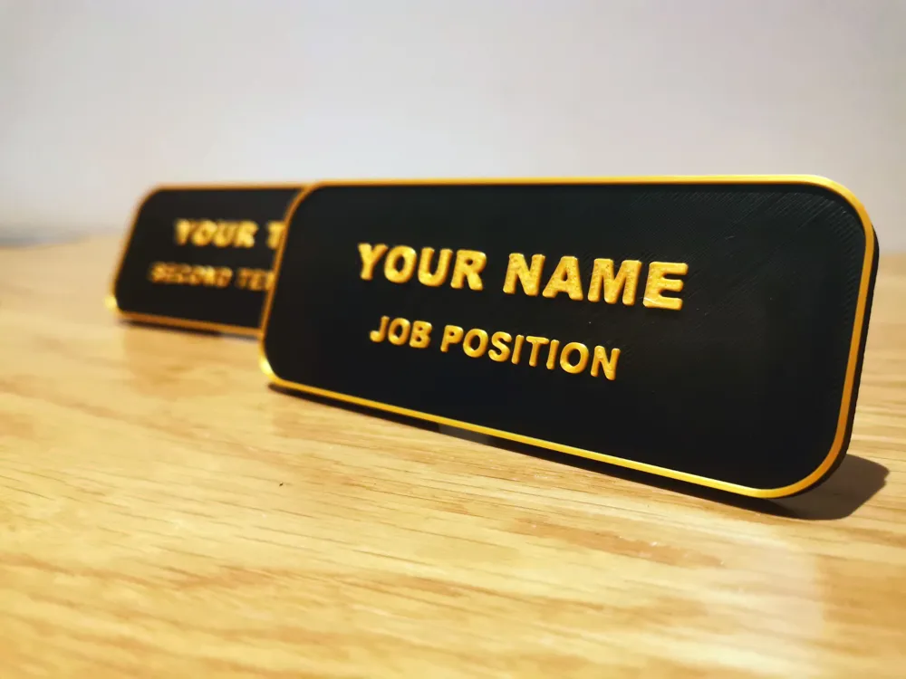 Customizable nameplate with raised text - Free 3D Print Model - MakerWorld