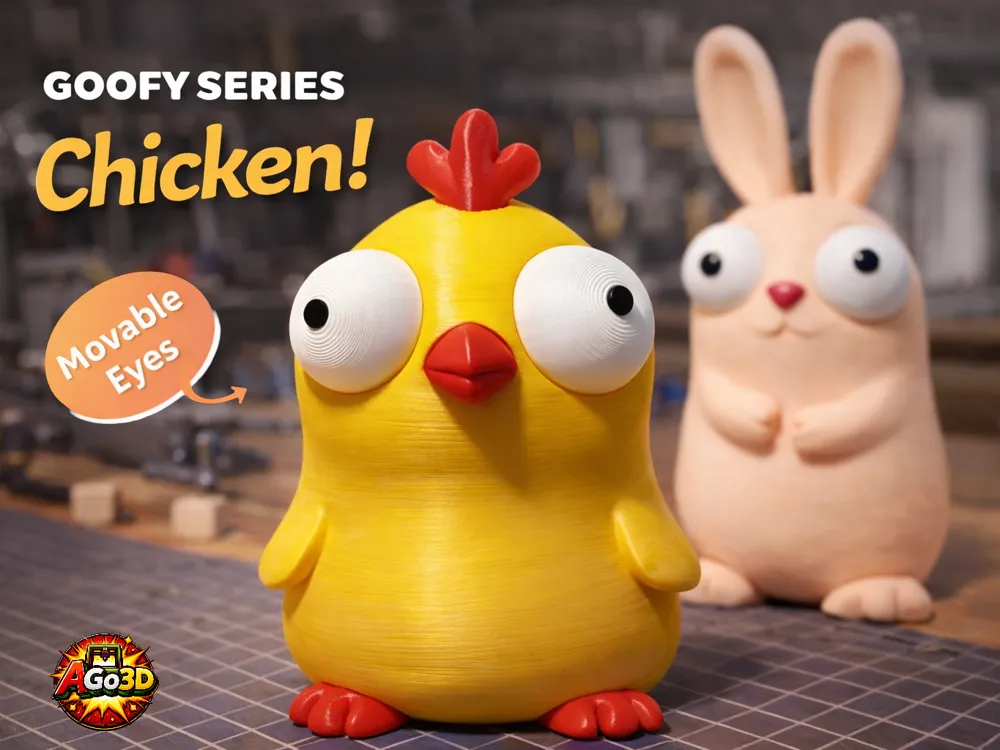 GOOFY SERIES – CHICKEN! (Movable Eyes) - Free 3D Print Model - MakerWorld