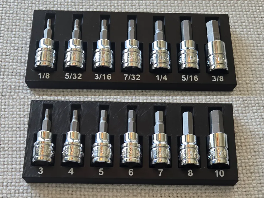 Kobalt 7x 3/8 Hex Bit Socket Set Standard & Metric - Free 3D Print ...
