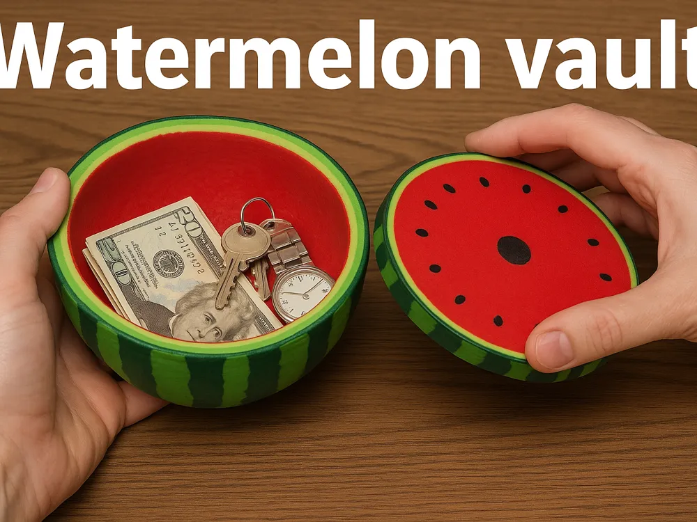 Watermelon Vault - Now with Lock! by Wizard3D MakerWorld: Download Free ...