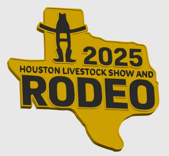 2025 houston livestock show and rodeo badge - Free 3D Print Model ...