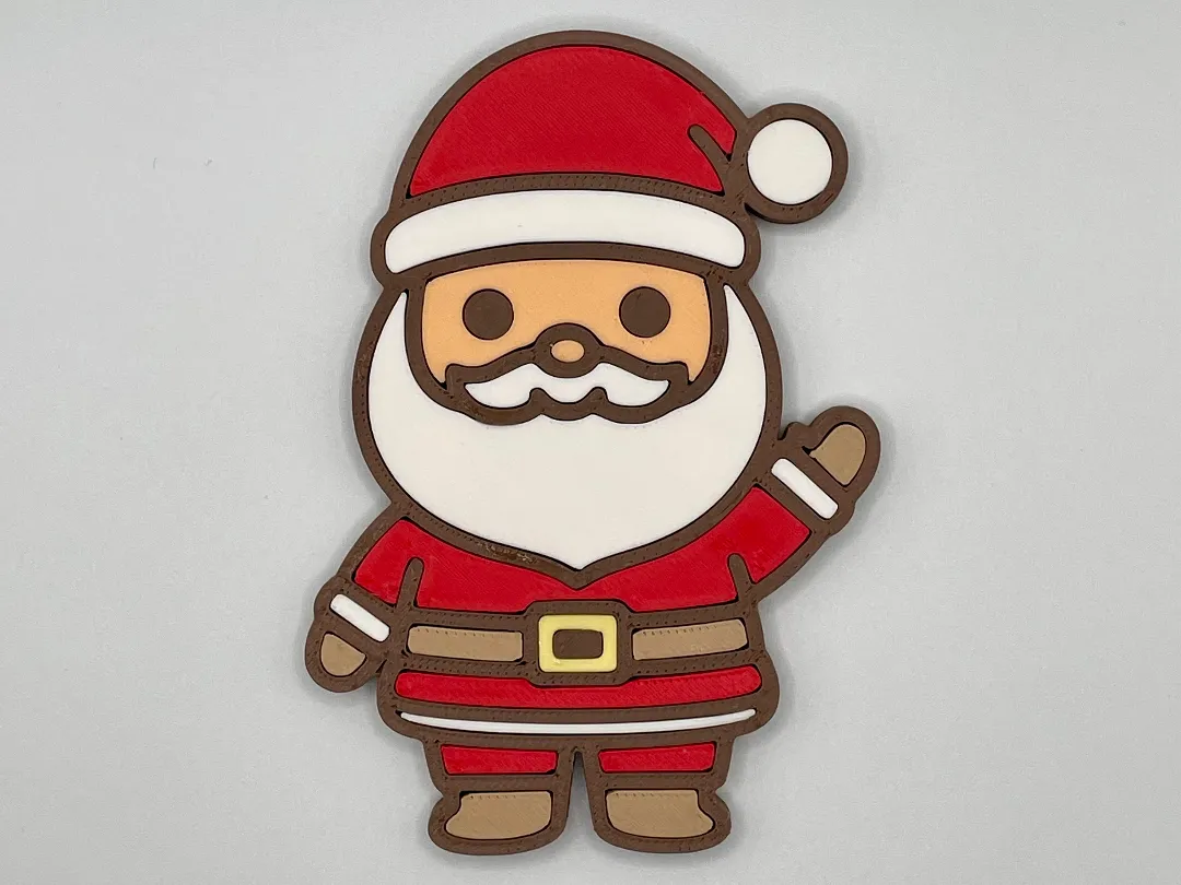 Santa | Christmas Fridge Magnets | No ams - Free 3D Print Model ...