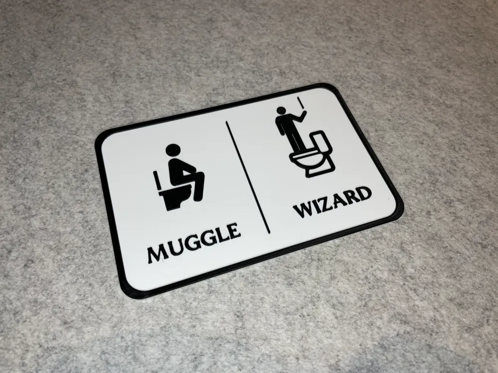 Harry Potter bathroom sign Muggle Wizard toilet by design3d - MakerWorld