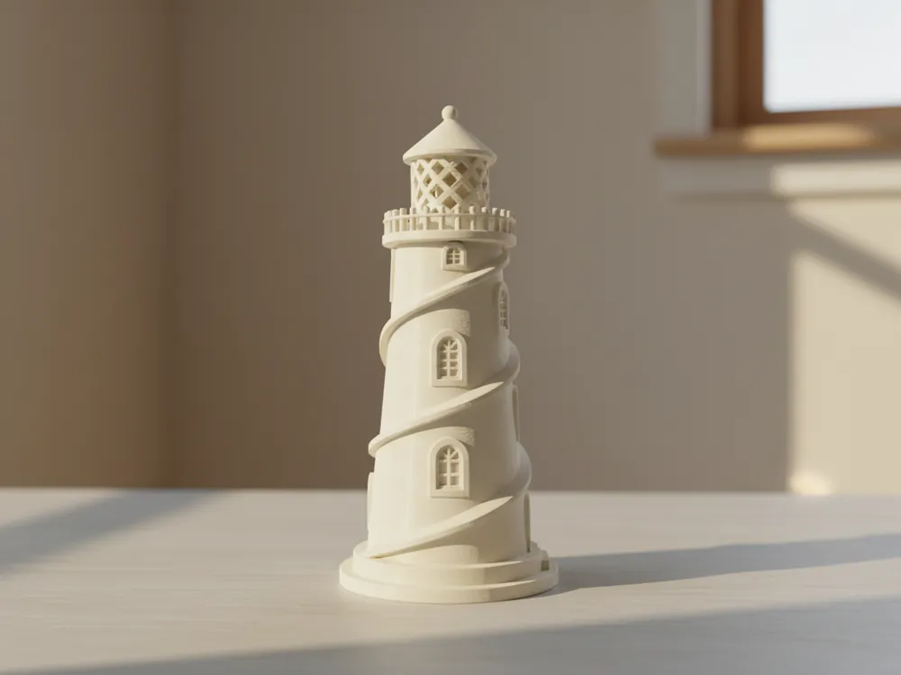 Coastal Lighthouse Sculpture - Free 3D Print Model - MakerWorld