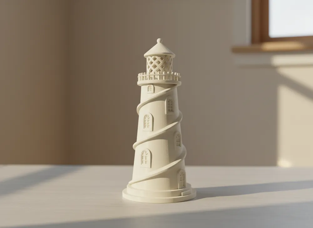Coastal Lighthouse Sculpture - Free 3D Print Model - MakerWorld