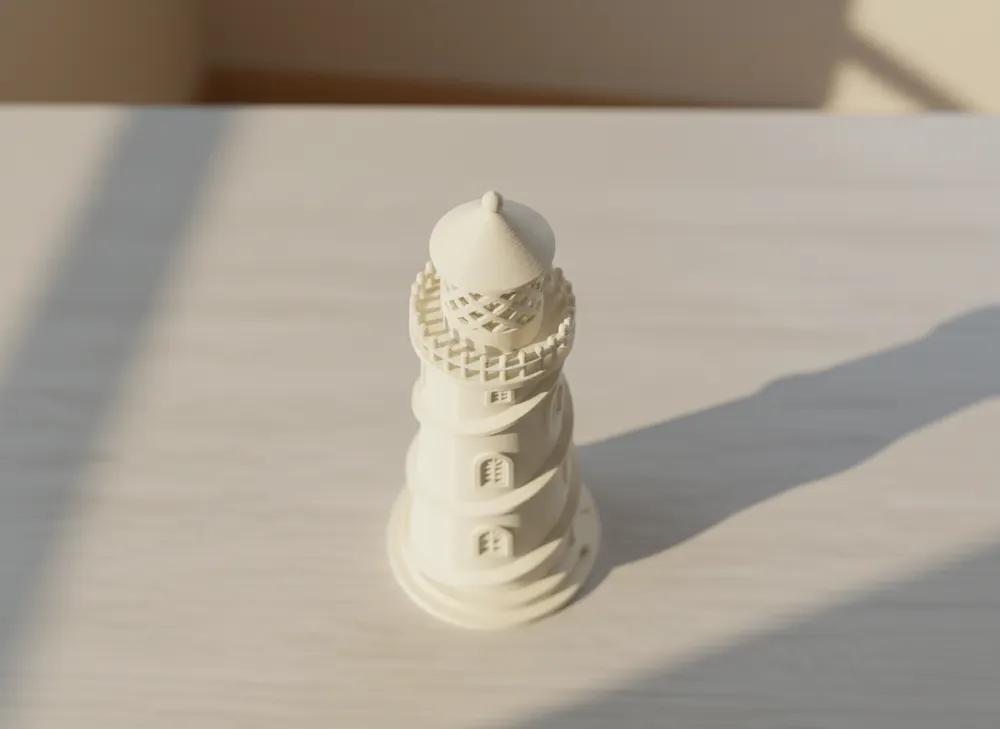 Coastal Lighthouse Sculpture - Free 3D Print Model - MakerWorld