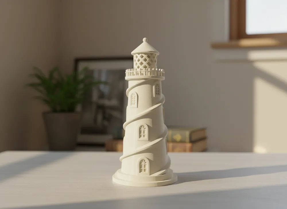 Coastal Lighthouse Sculpture - Free 3D Print Model - MakerWorld
