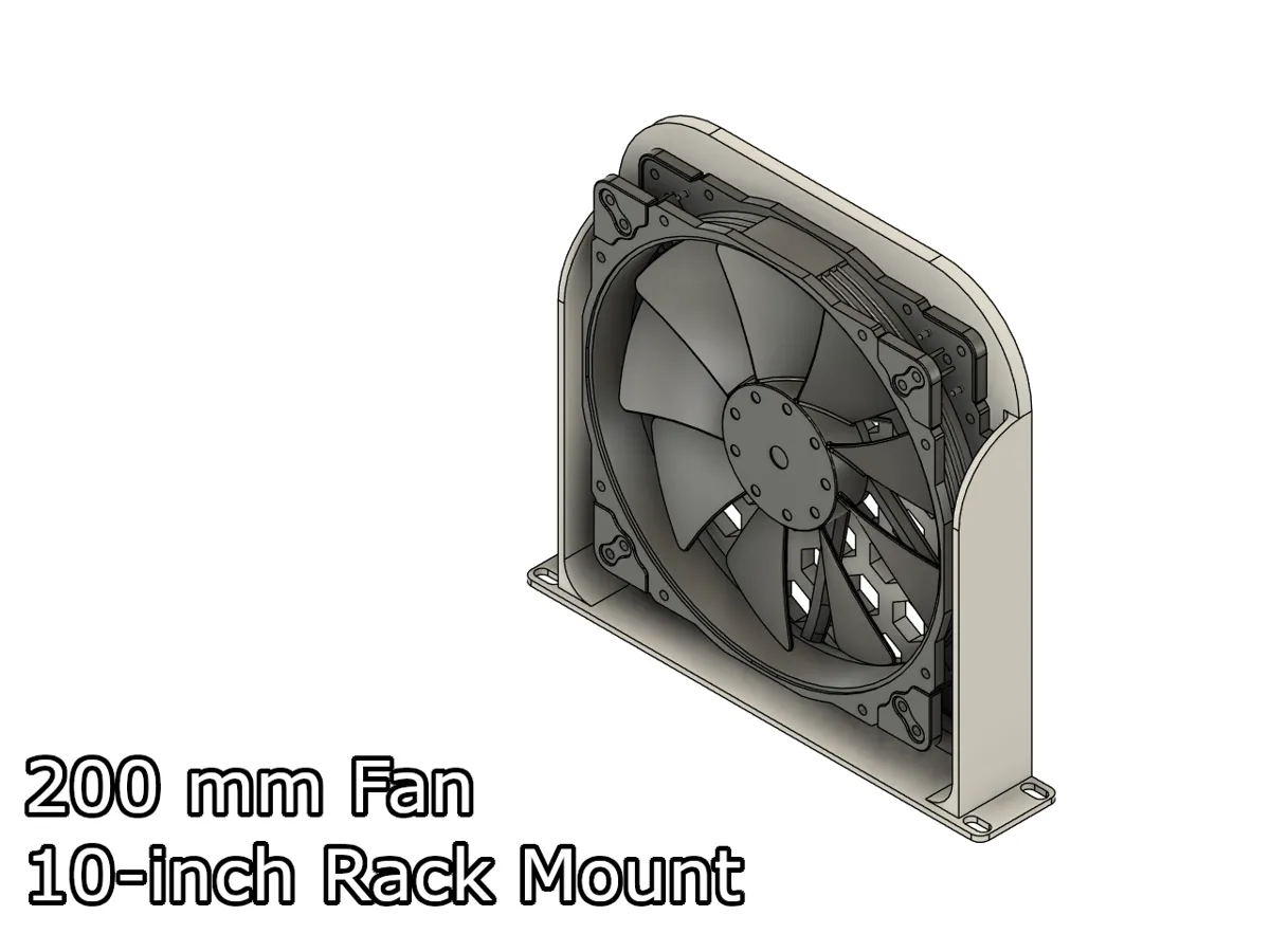 200 mm fan 10-inch rack mount by Mauker MakerWorld: Download Free 3D Models