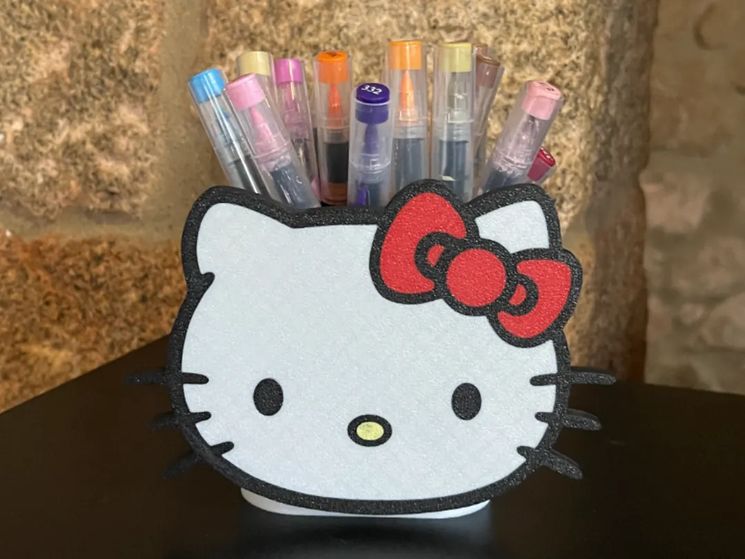 Pen Holder Hello Kitty - Free 3D Print Model - MakerWorld