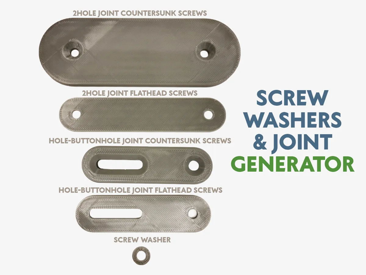 Washer and Joint Generator for screws and pins - Free 3D Print Model ...