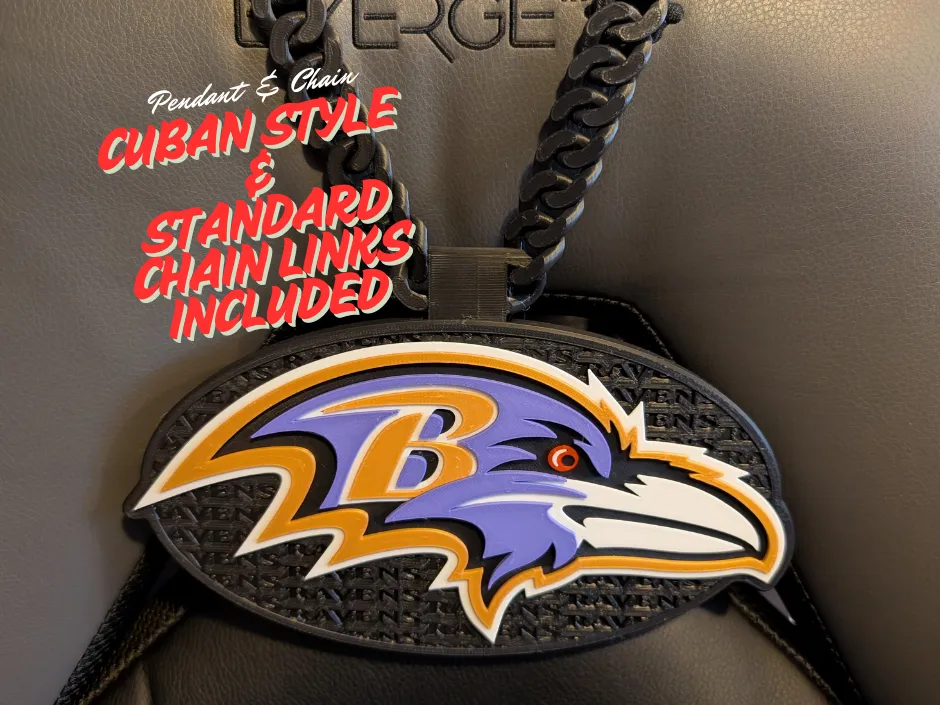 Baltimore Ravens Oversized Pendant and Chain by MFDesigns3D MakerWorld ...