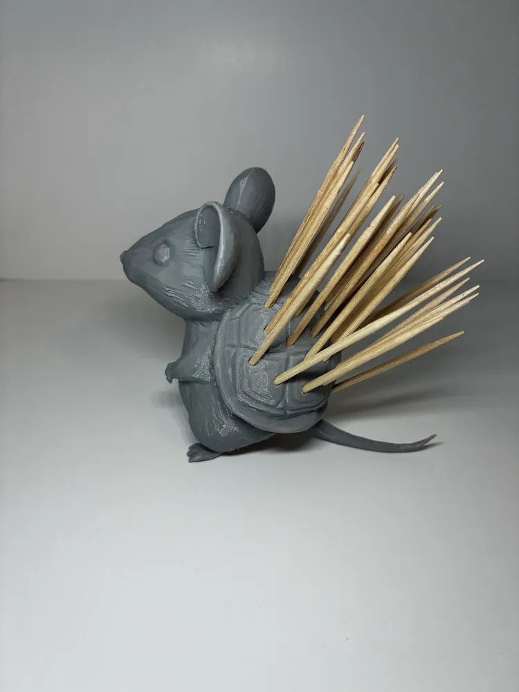 Turtle Mouse Toothpick Holder - Free 3D Print Model - MakerWorld