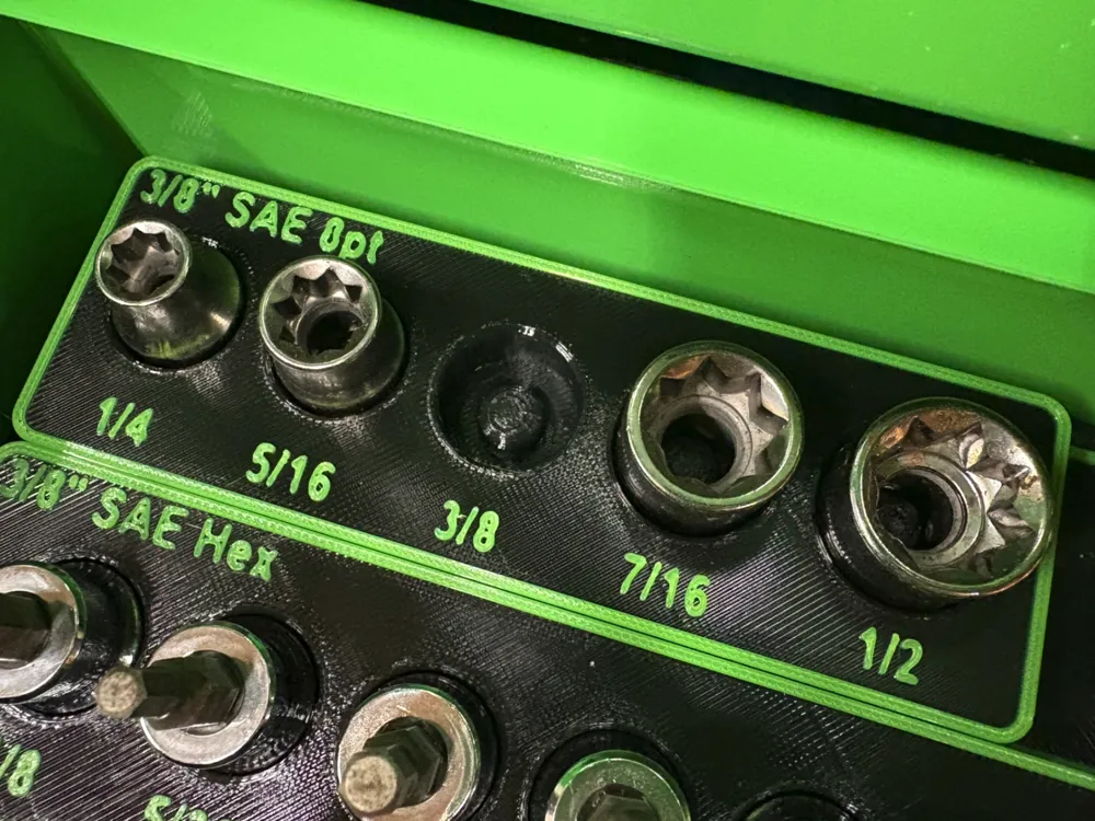 3/8" SAE 8pt Socket Holder Gridfinity - Free 3D Print Model - MakerWorld