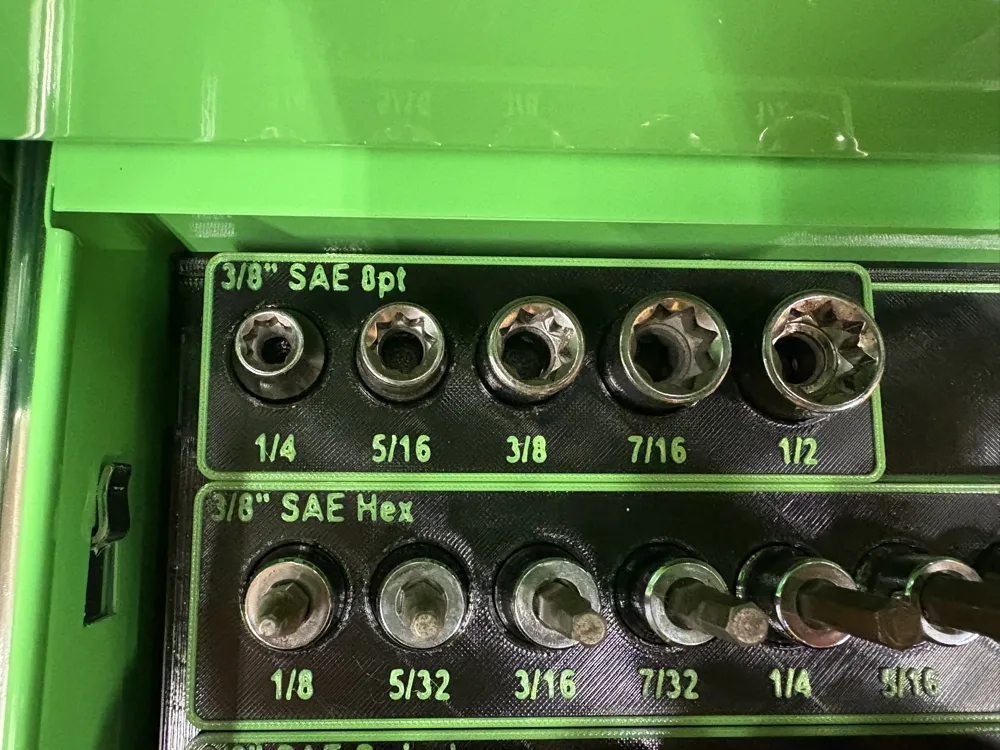 3/8" SAE 8pt Socket Holder Gridfinity - Free 3D Print Model - MakerWorld