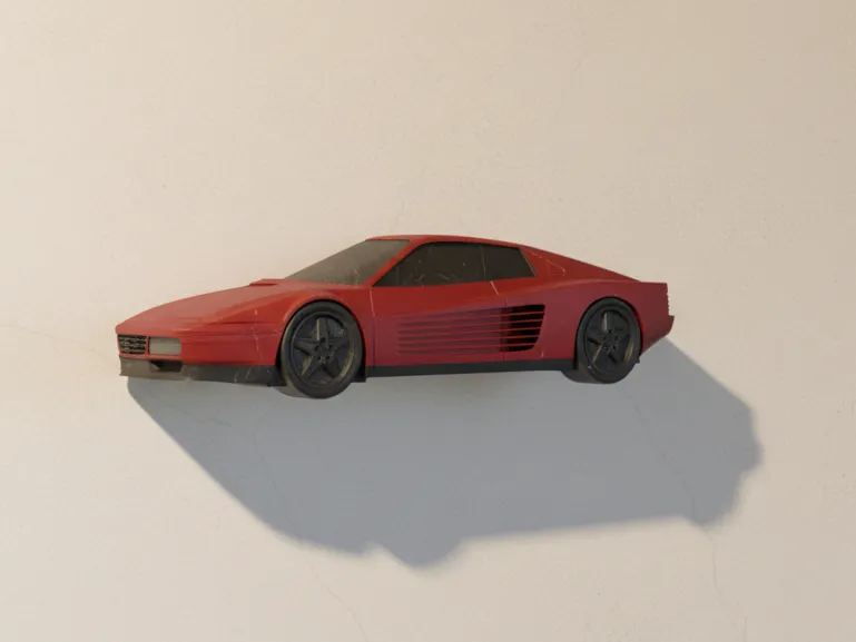Ferrari Testarossa 512 Wall Art - Side View - Free 3D Print Model ...