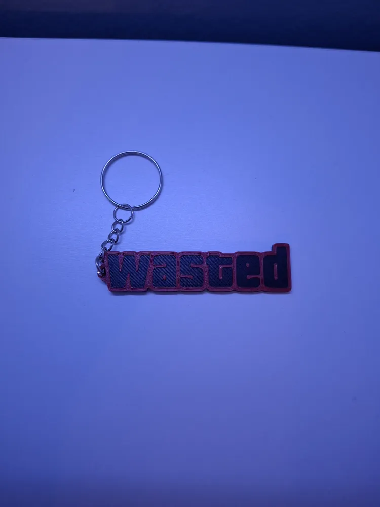 Wasted GTA keychain - Free 3D Print Model - MakerWorld