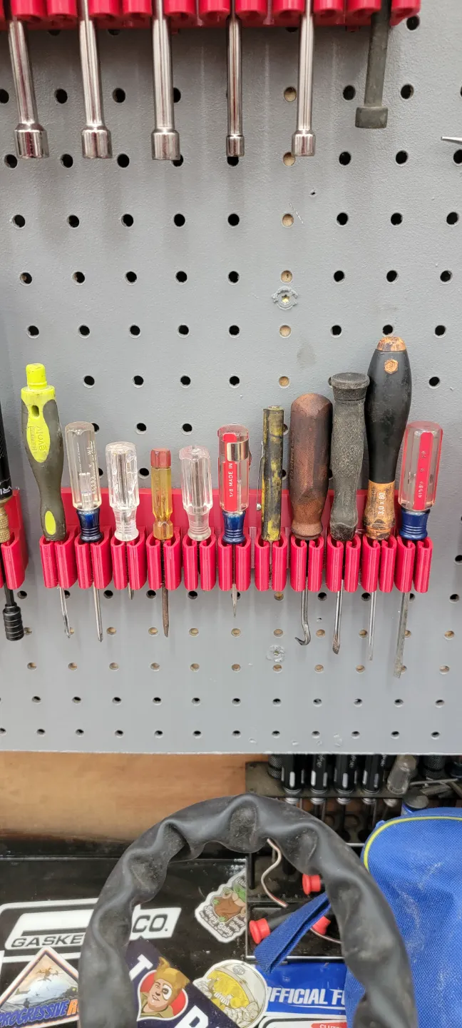 11 slot small screwdriver holder for peg board by ONeill_56 - MakerWorld