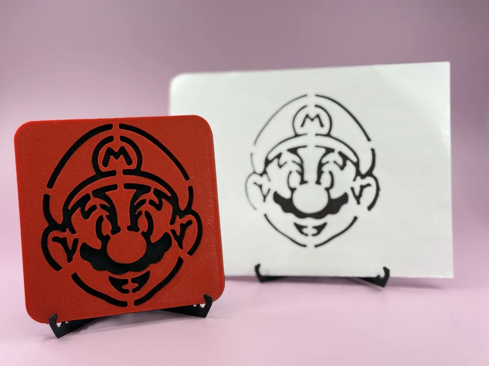Mario - drawing stencil for kids - Free 3D Print Model - MakerWorld