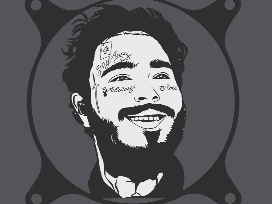 120mm Post Malone PC Fan Cover - Free 3D Print Model - MakerWorld