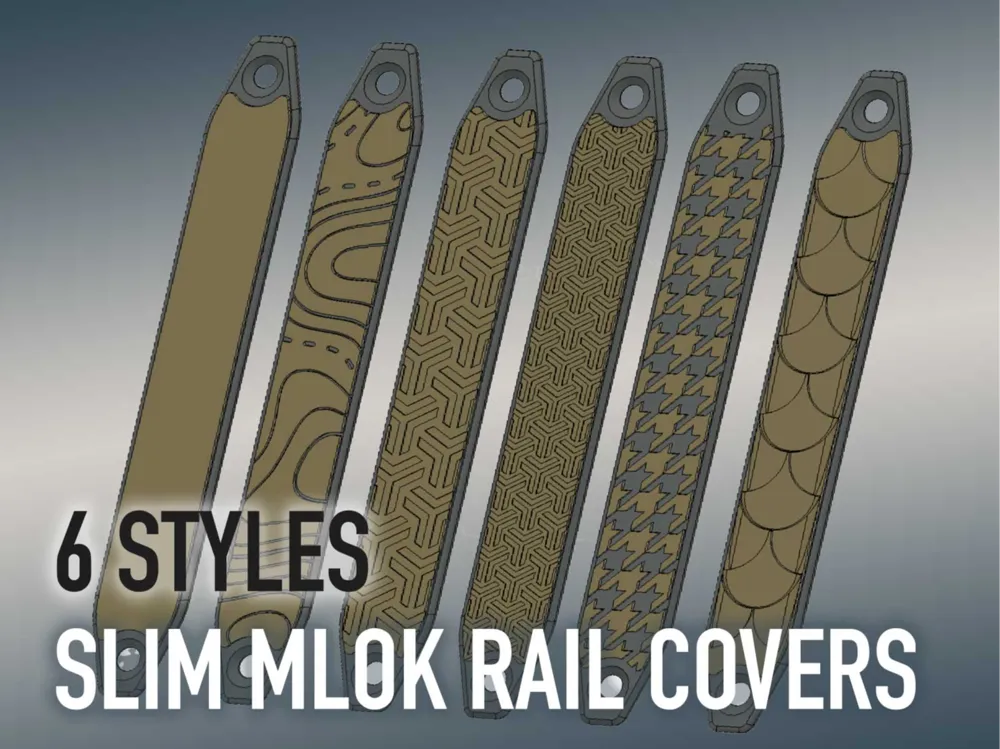 Slim Mlok handguard rail cover - 6 versions - Free 3D Print Model ...