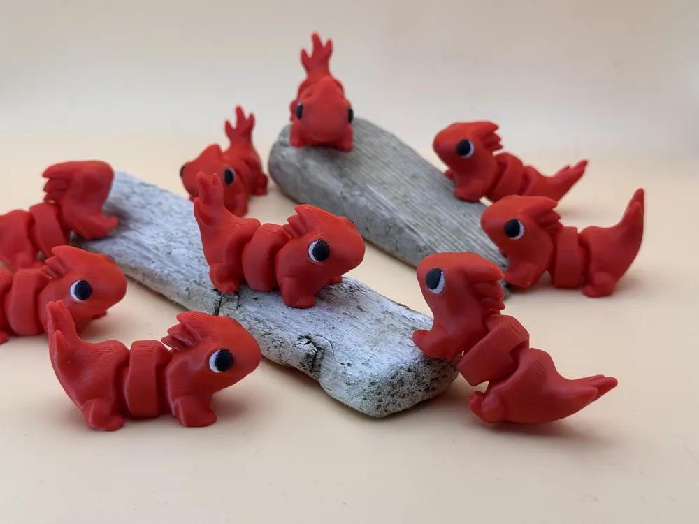 Flexi Fire Lizards (Print-in-Place) - Wiggle Buddy - Free 3D Print ...