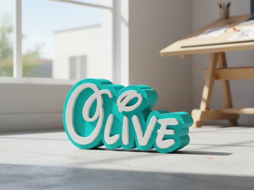 Olive Name Tag - Free 3D Print Model - MakerWorld