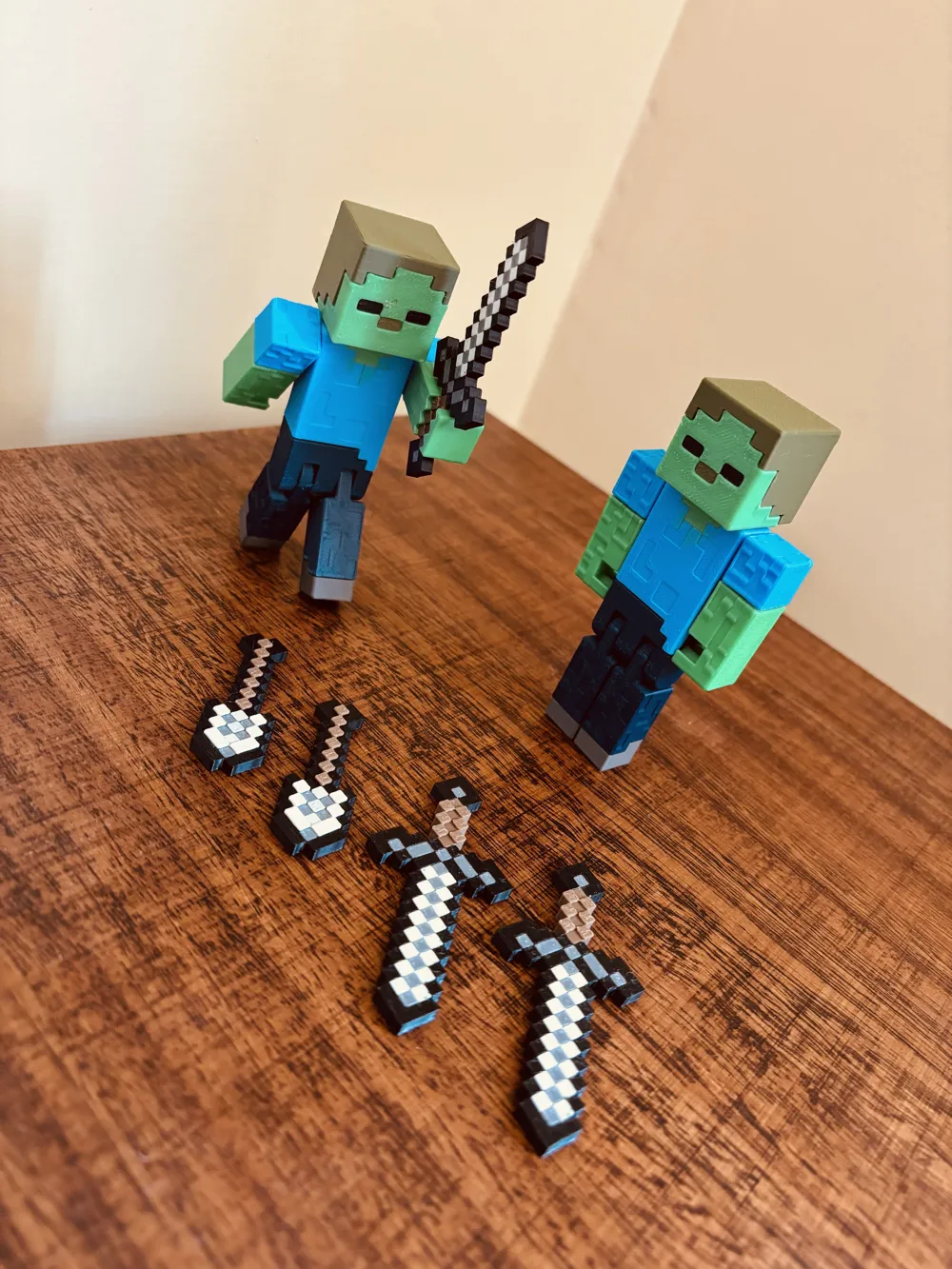 3Dプリント Minecraft Zombie - 可動 - 無料3Dモデル -MakerWorld