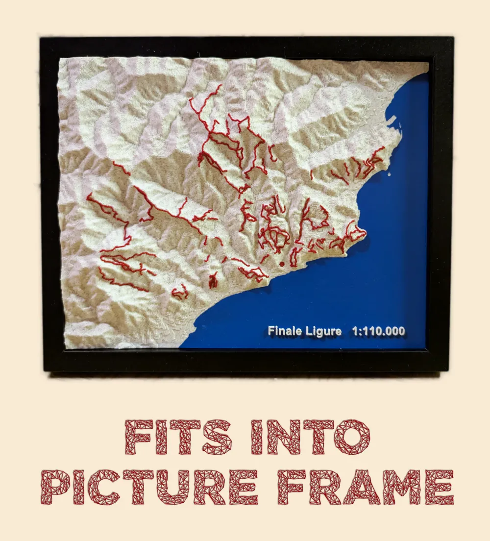 Topographic Tail Map (MTB Finale Ligure) by Yannic - MakerWorld