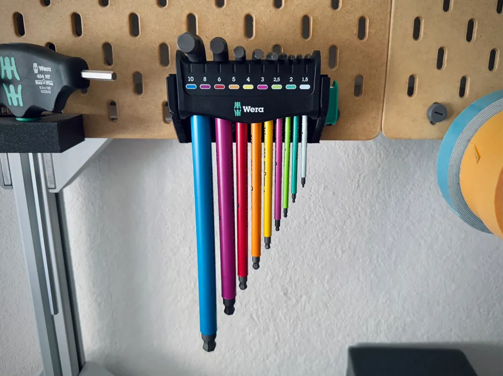 Wera 950/9 Hex-Plus Allen Key Set mount for Skadis by pixelwave MakerWorld: Download Free 3D Models