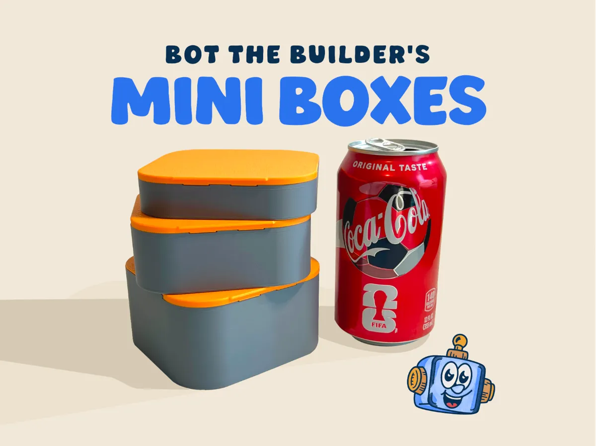 MINI Storage Boxes with Lids | Bot the Builder - Free 3D Print Model ...