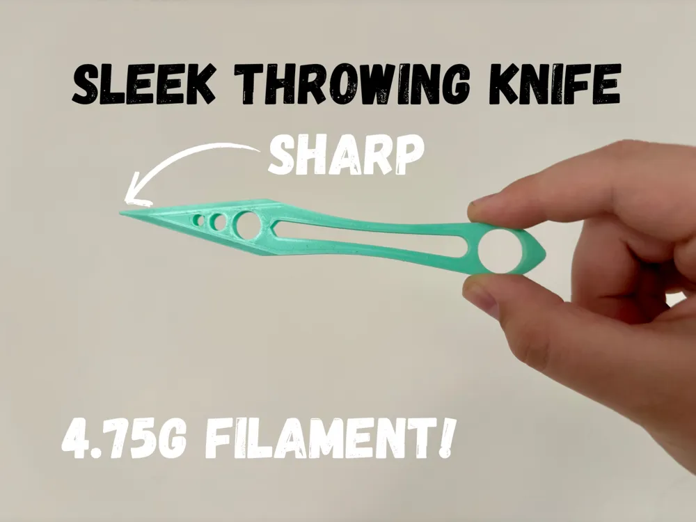 Sleek Throwing Knife - Fun, Quick and Easy! - Free 3D Print Model ...