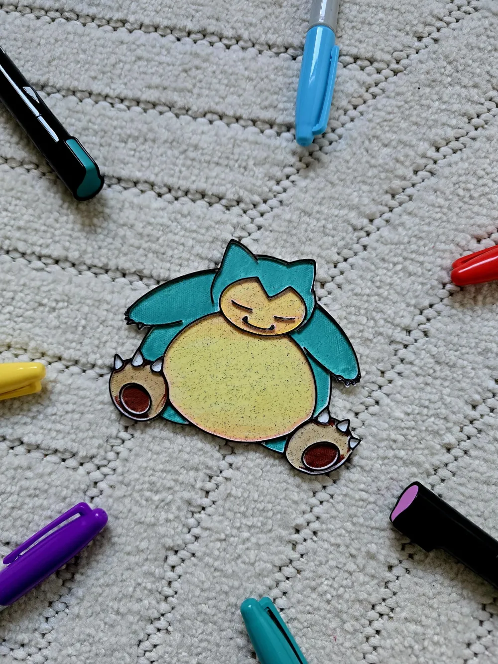 Snorlax Pokemon Coloring Color Sheet Plate Fun - Free 3D Print Model ...