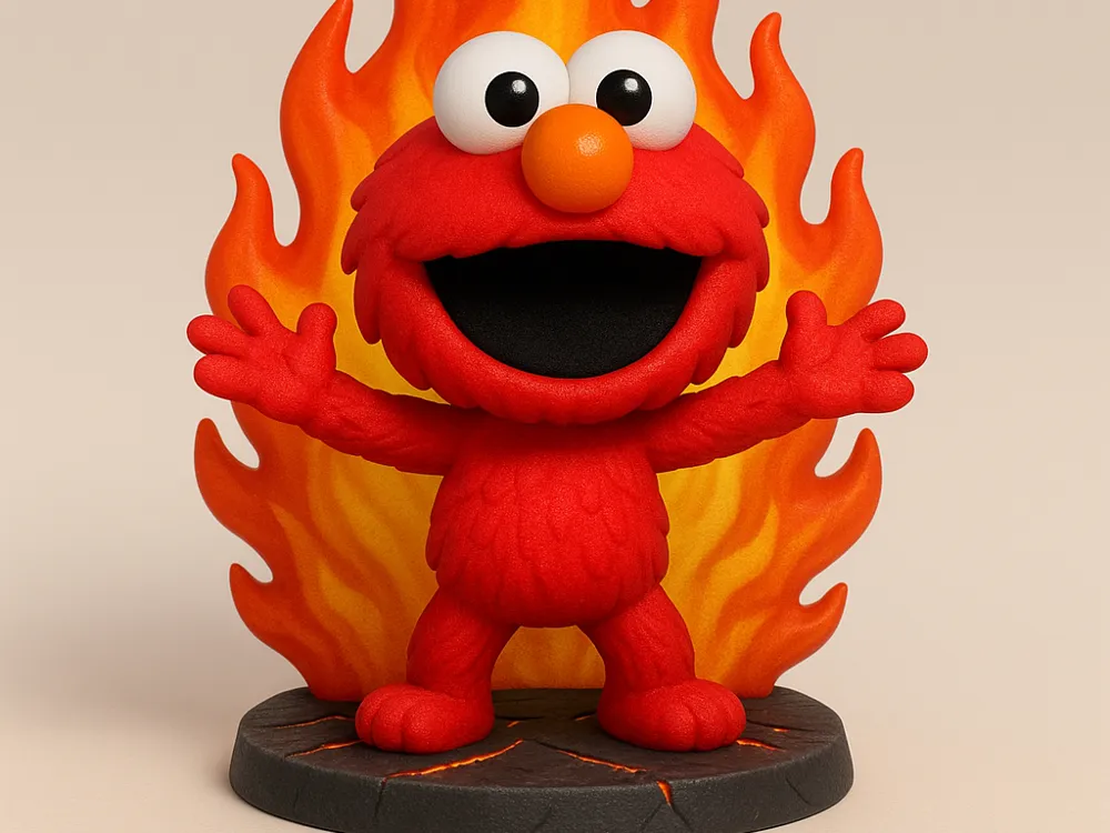 elmo on fire meme - Free 3D Print Model - MakerWorld