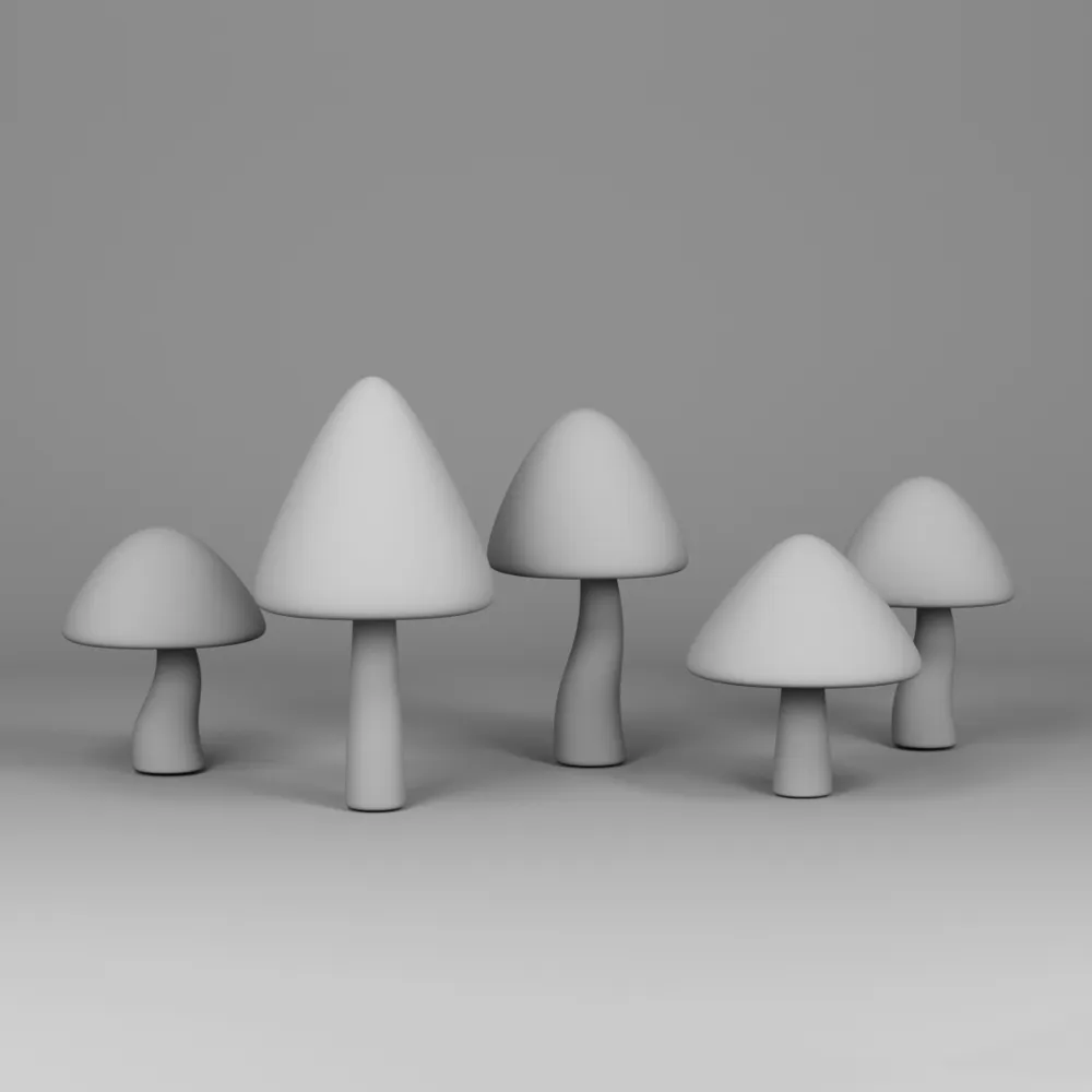 5 Simple mushrooms for miniatures and dioramas by ShadowLand MakerWorld ...