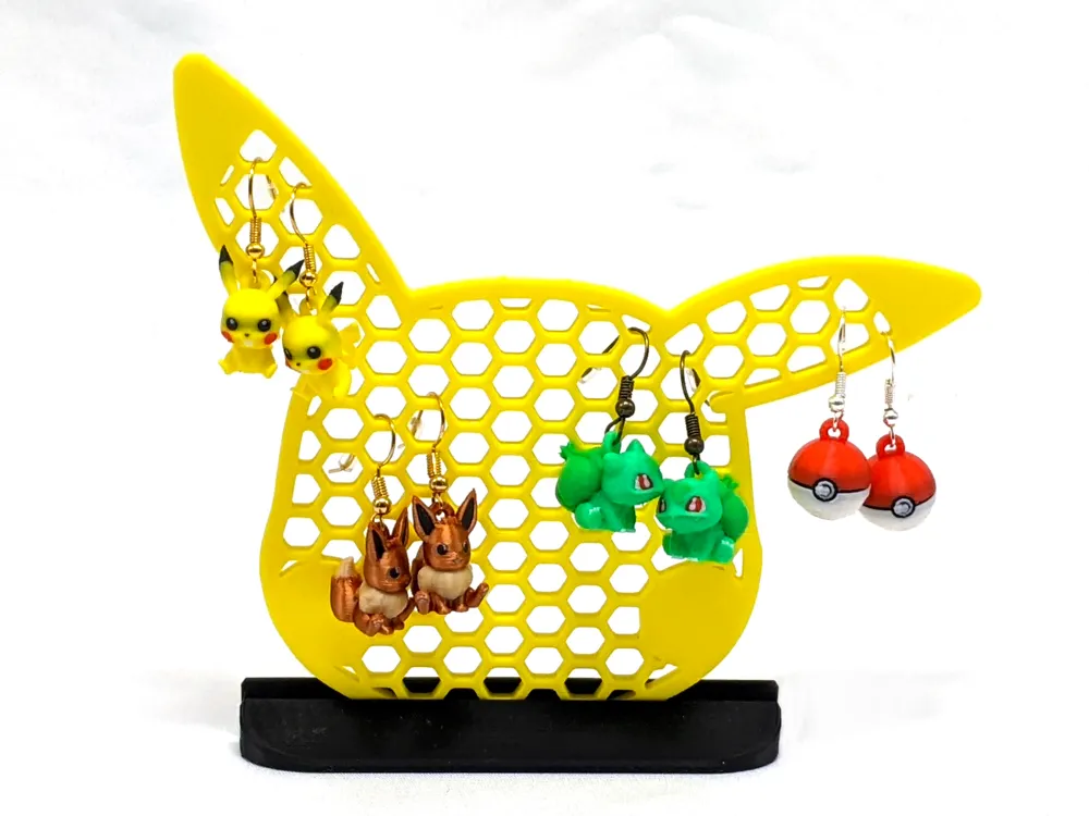 Pokemon Earrings with Stand - Free 3D Print Model - MakerWorld