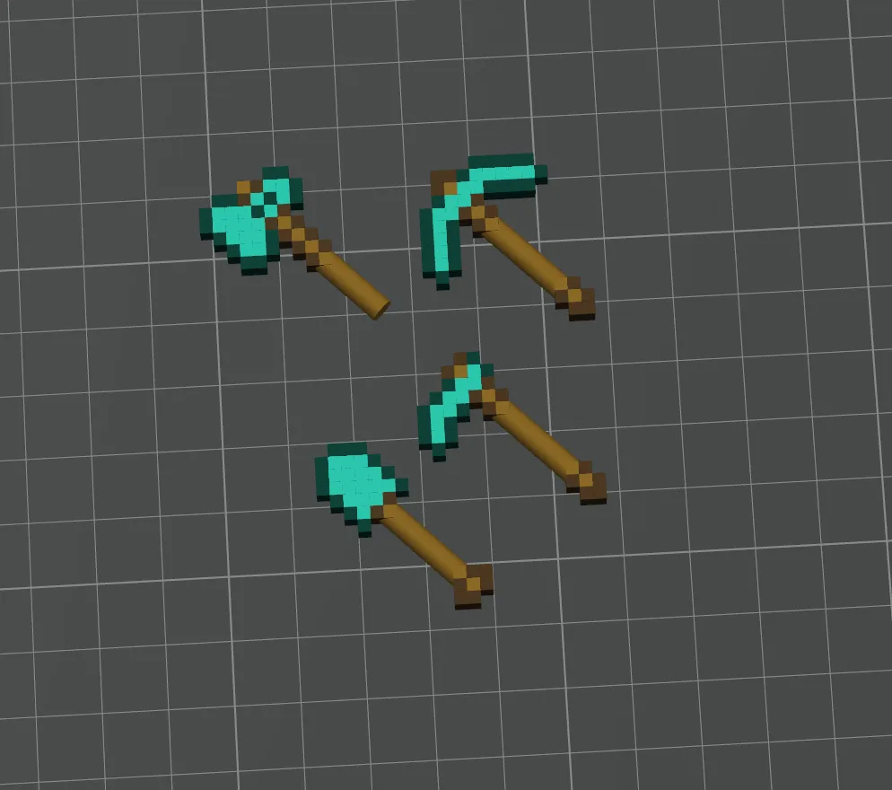 Minecraft Item pack (Hoe, Axe, Pickaxe, Shovel) by kirimba MakerWorld ...