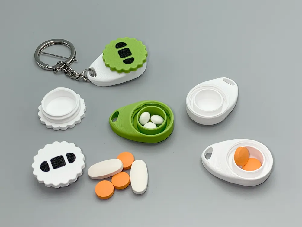 Keychain Pill Case (20-minute rapid print, only 6g) by Ms - MakerWorld