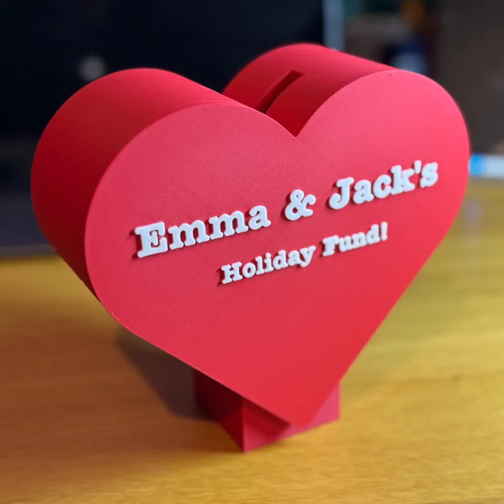 Love Heart Shaped Valentine's Piggy Bank - Free 3D Print Model - MakerWorld