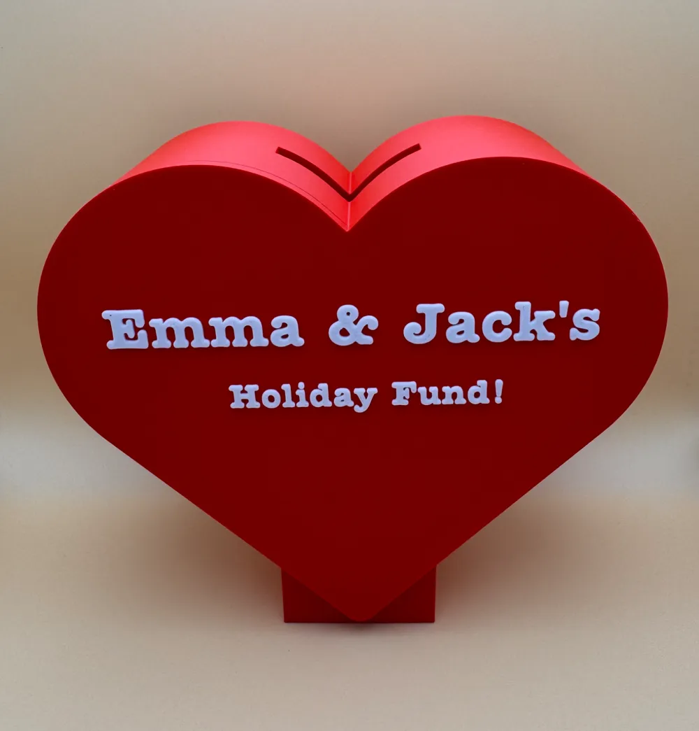 Love Heart Shaped Valentine's Piggy Bank - Free 3D Print Model - MakerWorld