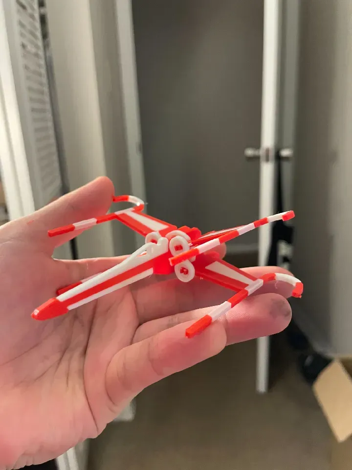 Candy Cane X-Wing Kit Card Christmas Ornament by Jacob Prints - MakerWorld