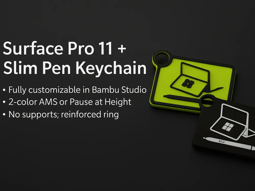 Surface Pro 11 + Slim Pen Keychain by Dehydrate7 MakerWorld: Download Free 3D Models