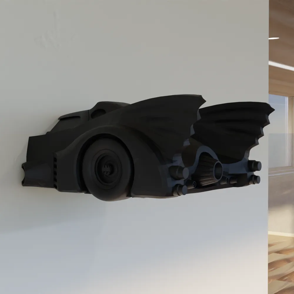 Batmobile Wall Art - Rear View - Free 3D Print Model - MakerWorld