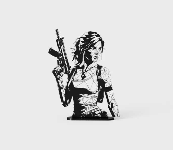 Geometric Lara Croft from Tomb raider Low poly by HJ_3D_ - MakerWorld