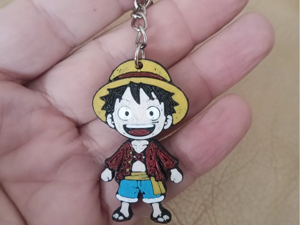 Keychain Luffy One Piece - Free 3D Print Model - MakerWorld